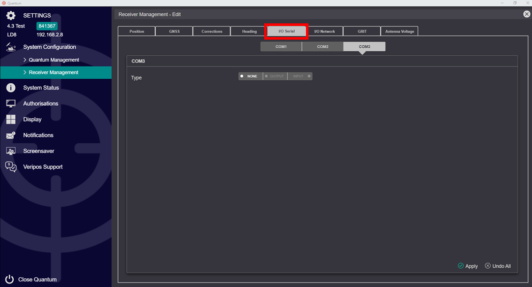 How do I Configure an LD8 to Output Veripos RTCM?