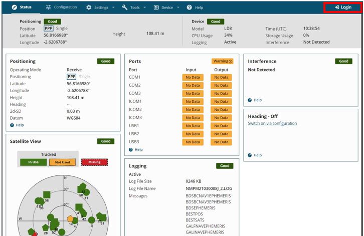 How do I log in to my LD8?