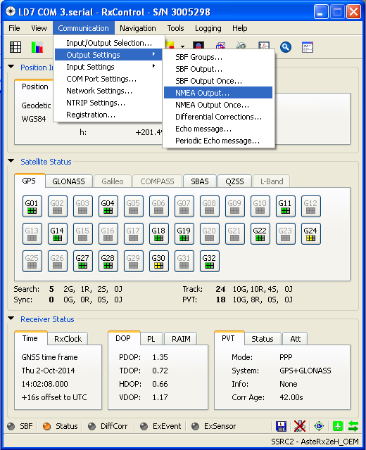 How do I Set my LD7 to Output 5 Hz on Com1 and Com 2?
