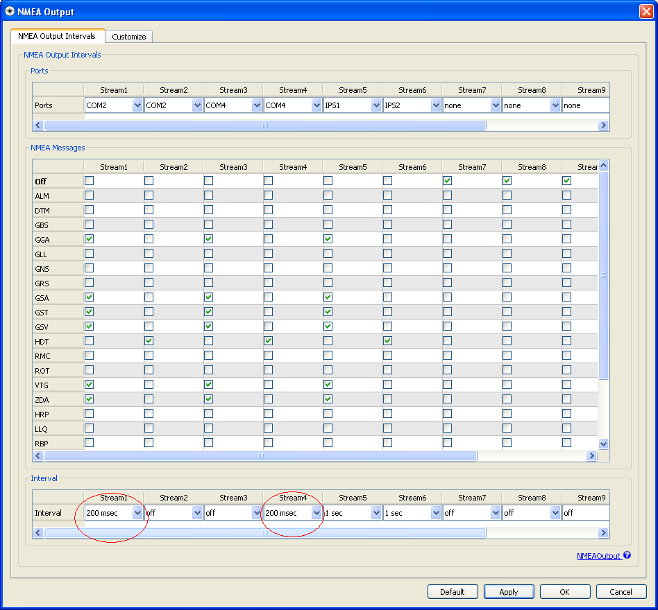 How do I Set my LD7 to Output 5 Hz on Com1 and Com 2?
