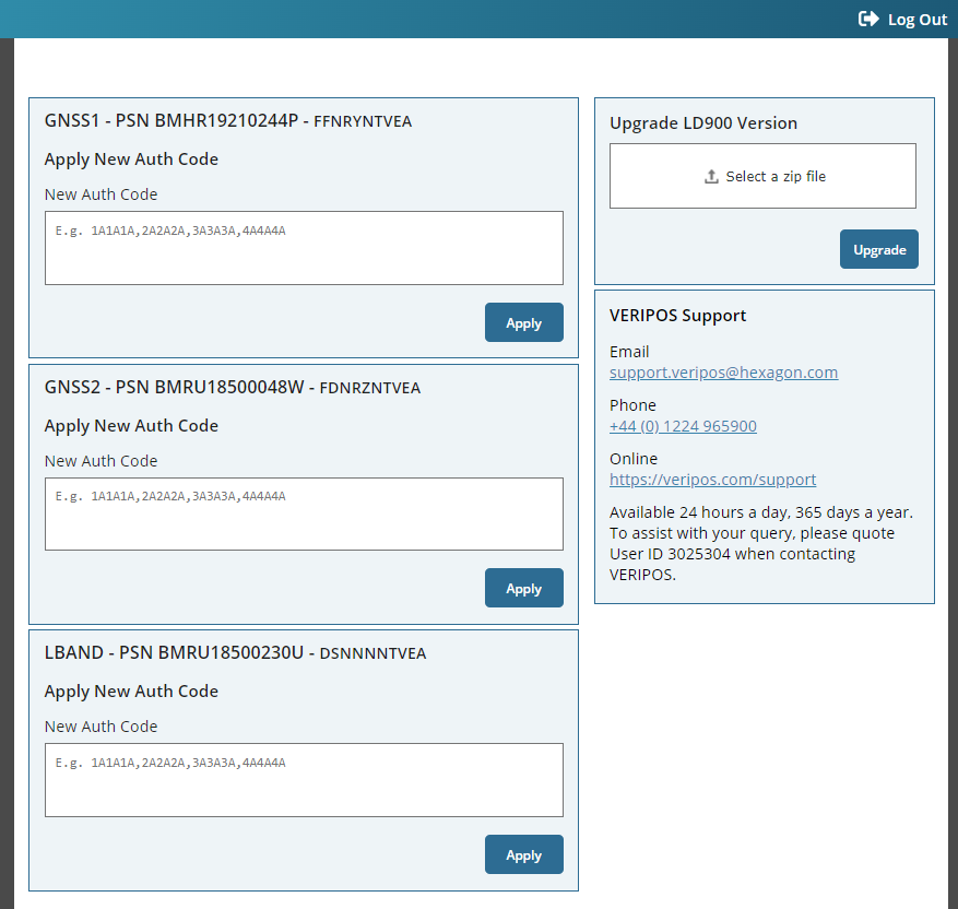 How do I Apply an LD900 Authorisation Code?