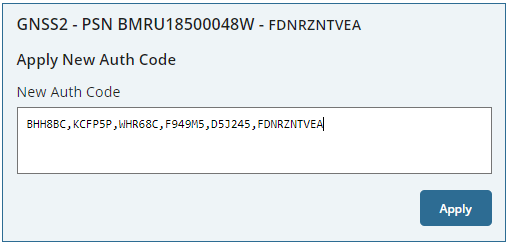 How do I Apply an LD900 Authorisation Code?