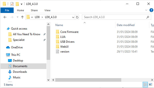 LD8 firmware upgrade instructions