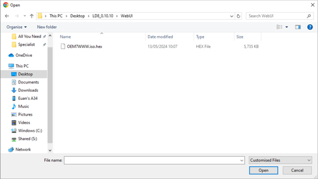 LD8 firmware upgrade instructions